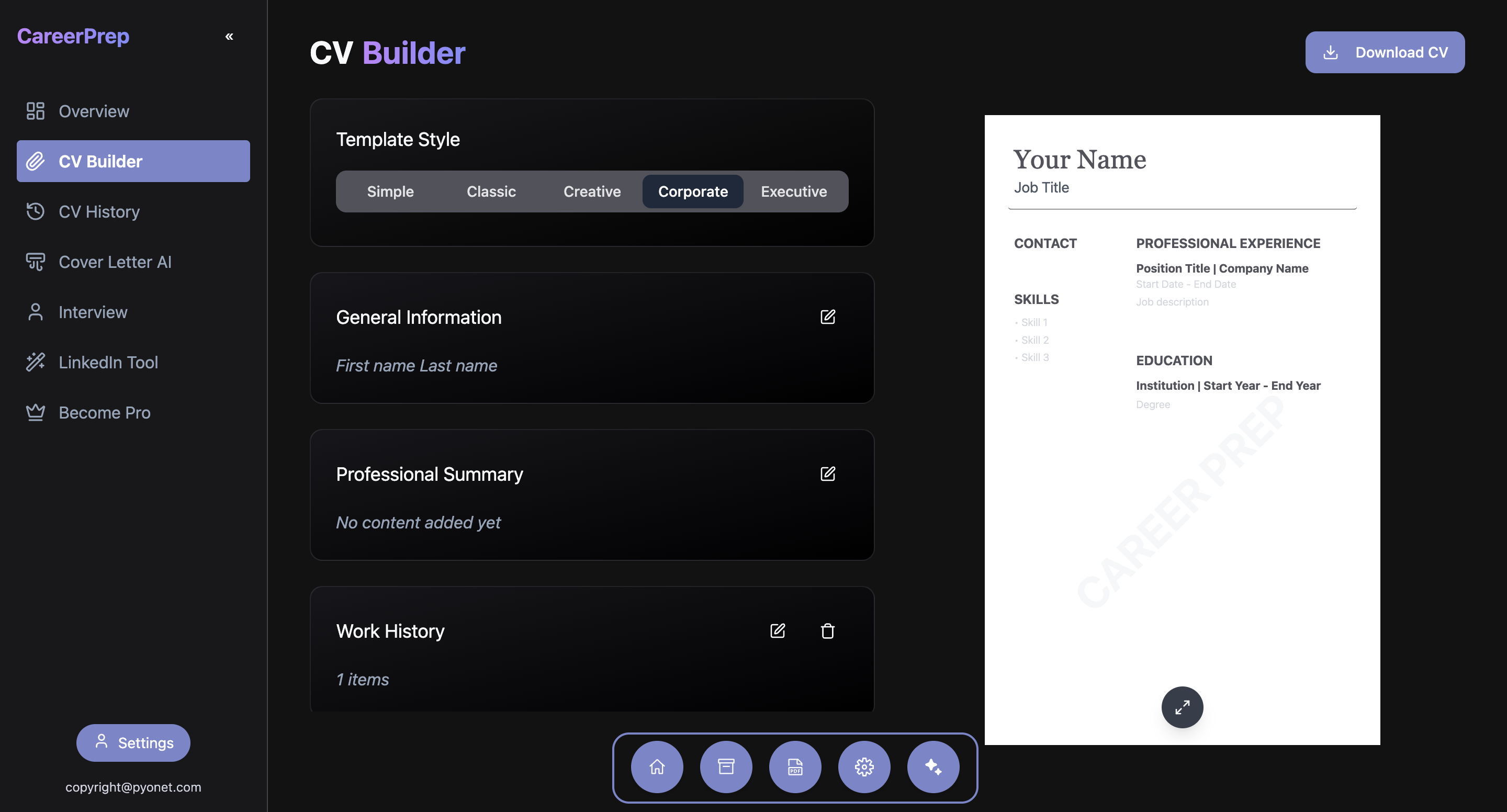 CareerPrep.ai AI-Powered CV & Cover Letter Builder